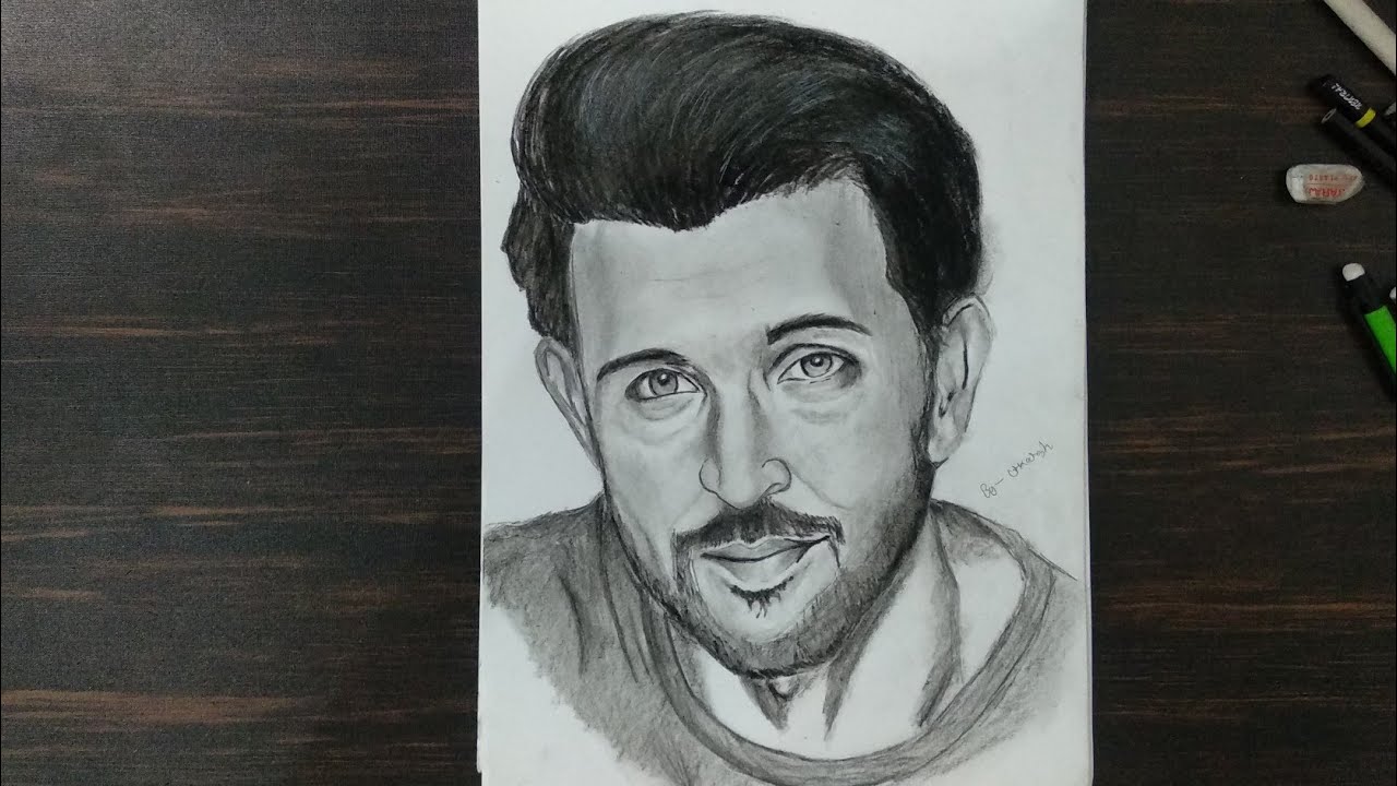 Sketch of Hrithik Roshan | Charcoal | Can You Draw | - YouTube