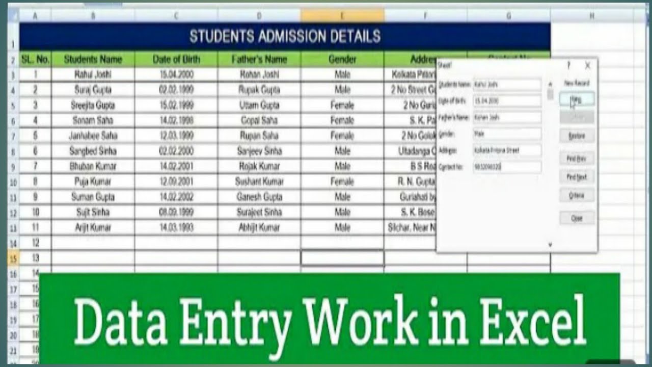 Data Entry Kaise Kare | Computer By Mahfooz Sir - YouTube