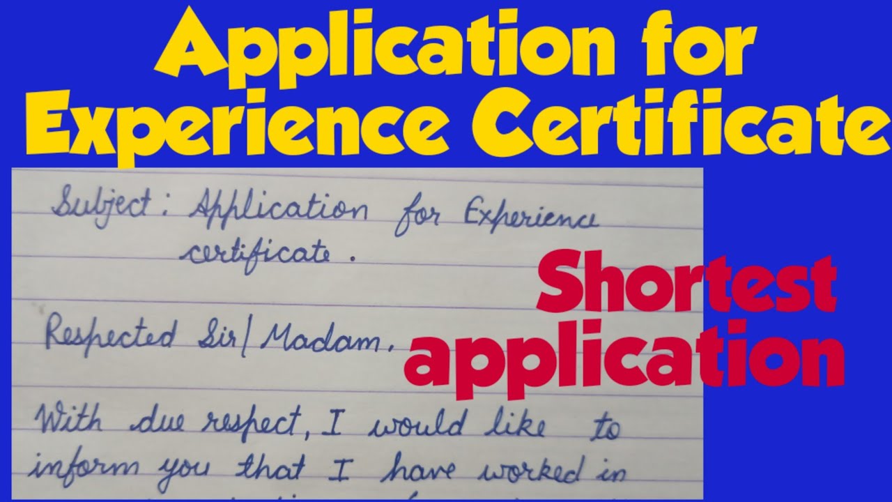 Application For Experience Certificate how To Write Application For Application For Experience Certificate how To Write Application For