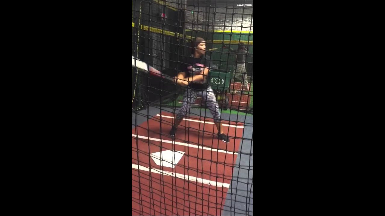 Savannah Horvath hitting under hitting instructor Jason Pagan in Las ...