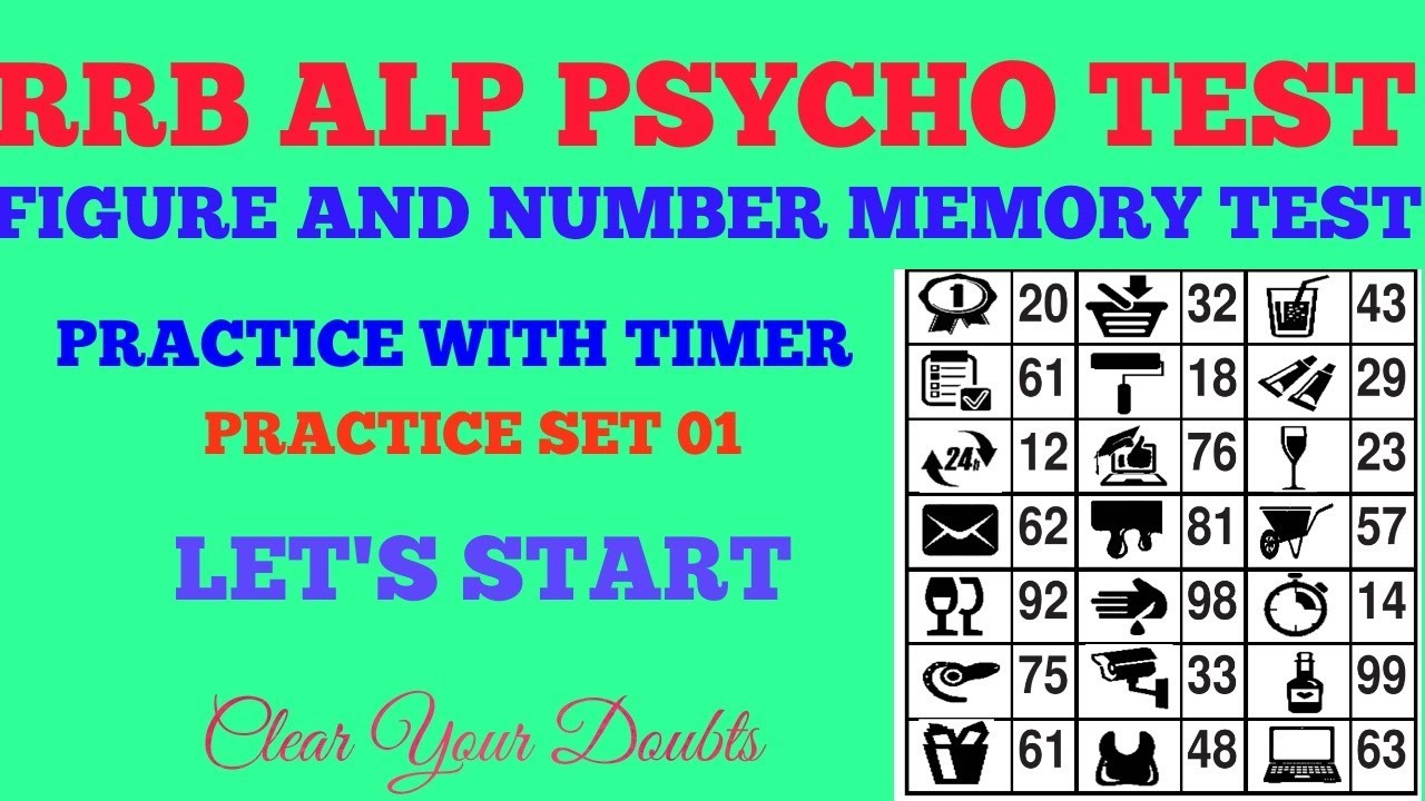 FIGURE AND NUMBER MEMORY TEST 01: FOR RRB ALP CBT 3 - YouTube