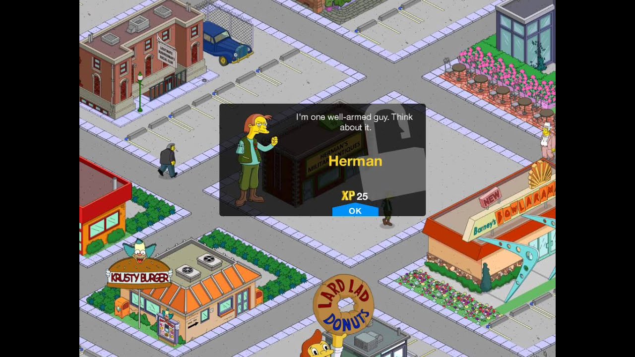 Simpsons Tapped out:Herman's Military Antiques& Zesty's - YouTube