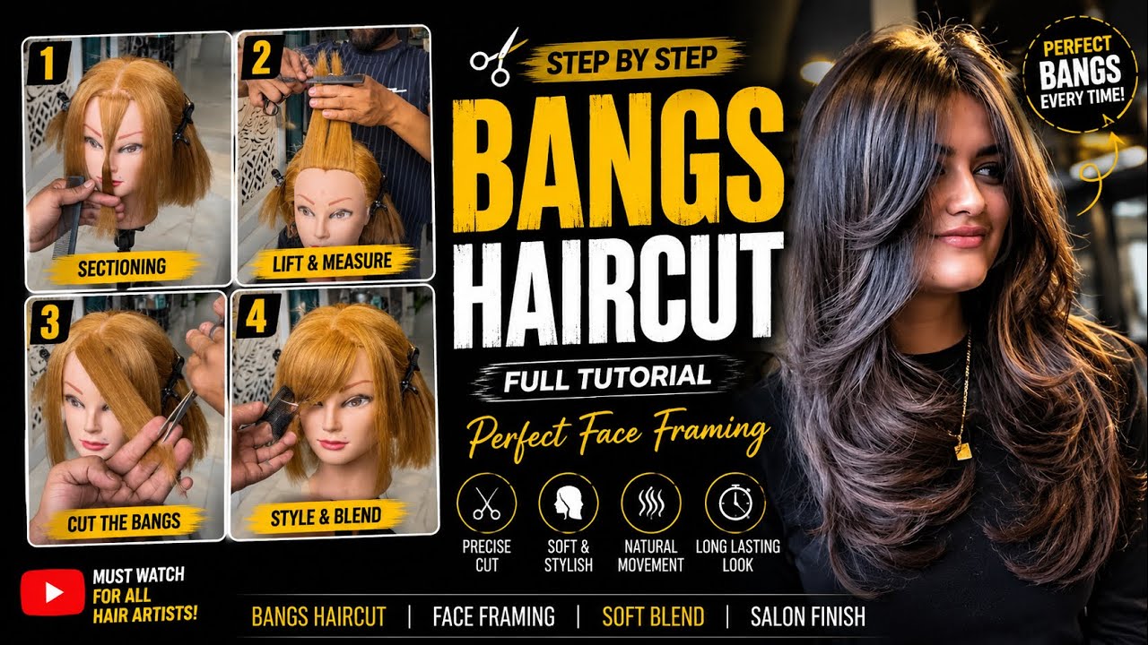 How to: Hair Cutting Bangs || Hair Cutting Flicks || Front Hair Flicks ...