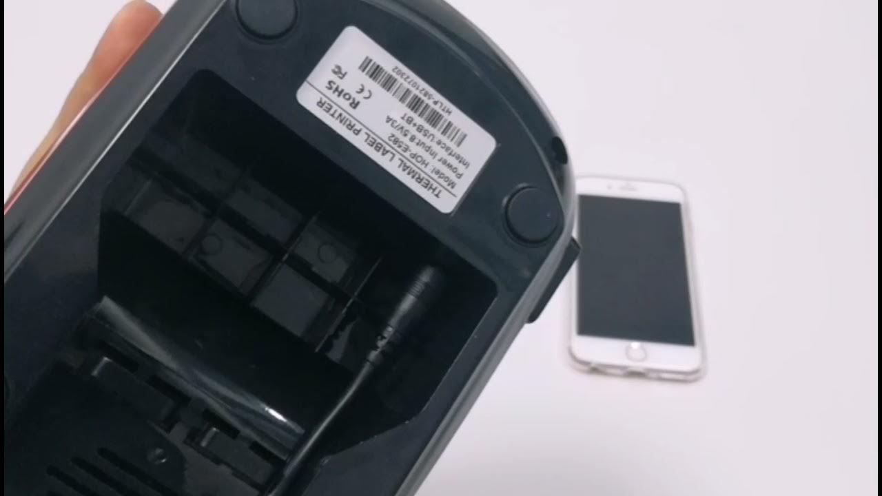 Hoin 2 inch label printer work with Dlabel software by Bluetooth - YouTube