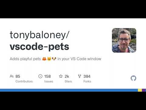 GitHub - tonybaloney/vscode-pets: Adds playful pets 🦀🐱🐶 in your VS Code ...