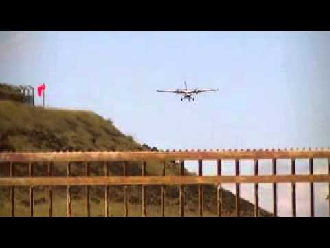 Saba Island landing shortest commercial runway in the world - YouTube