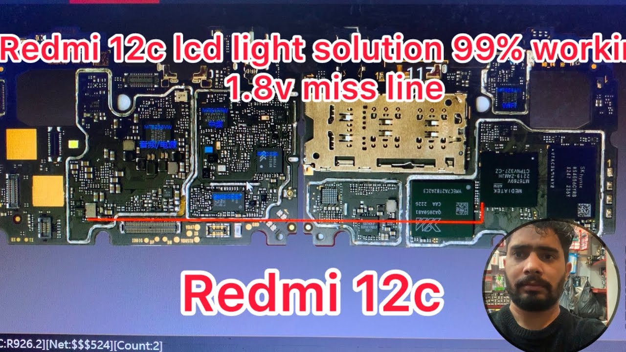 Redmi 12c lcd light solution 1000% working || Redmi 12c light diagram ...