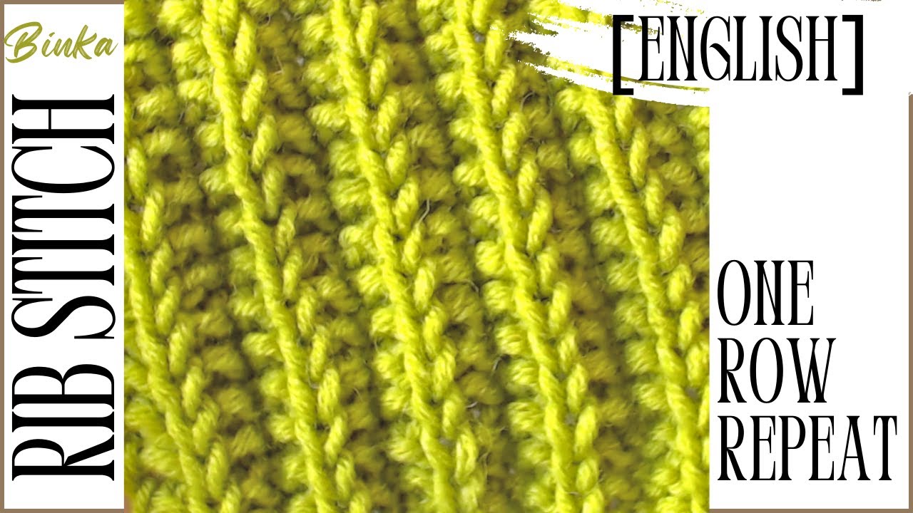 [English] One-row repeat rib stitch. Reversible knitting pattern. - YouTube