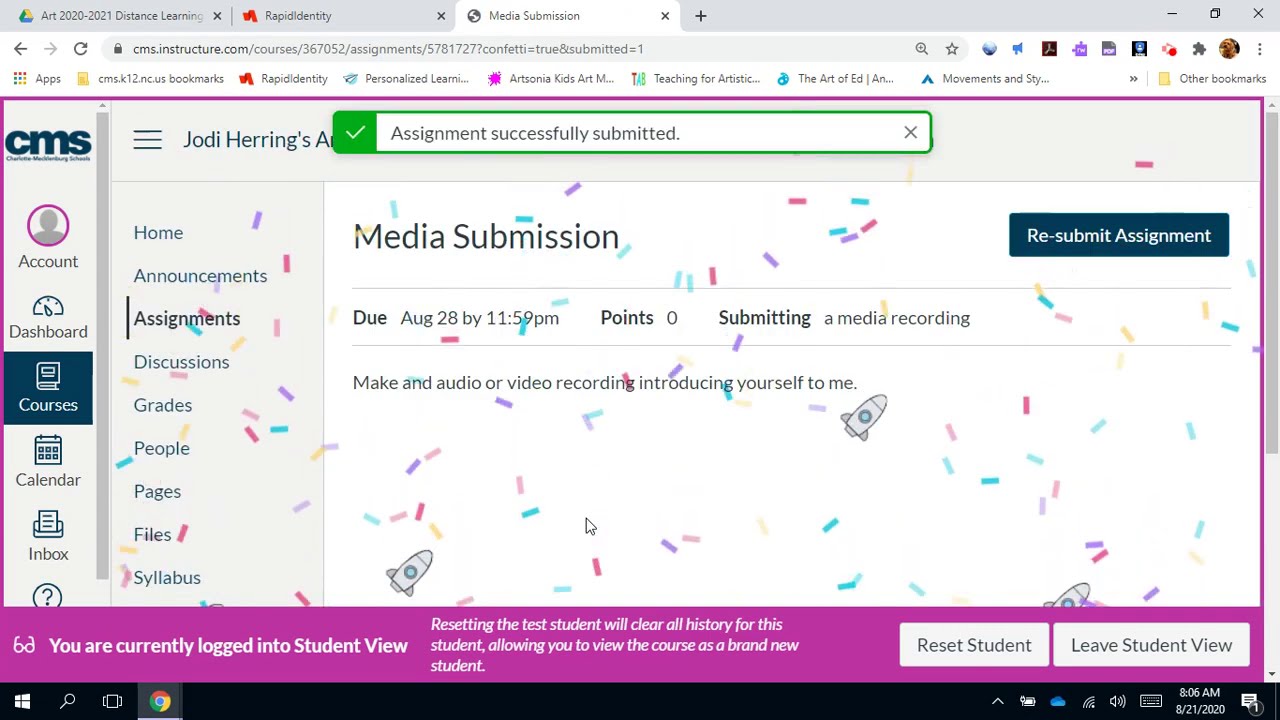 How to complete a media submission in Canvas assignments - YouTube