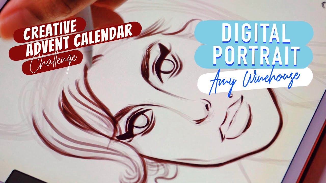 DIGITAL PORTRAIT PROCESS | PROCREATE 🎶 CREATIVE ADVENT CALENDAR EP5/24 ...