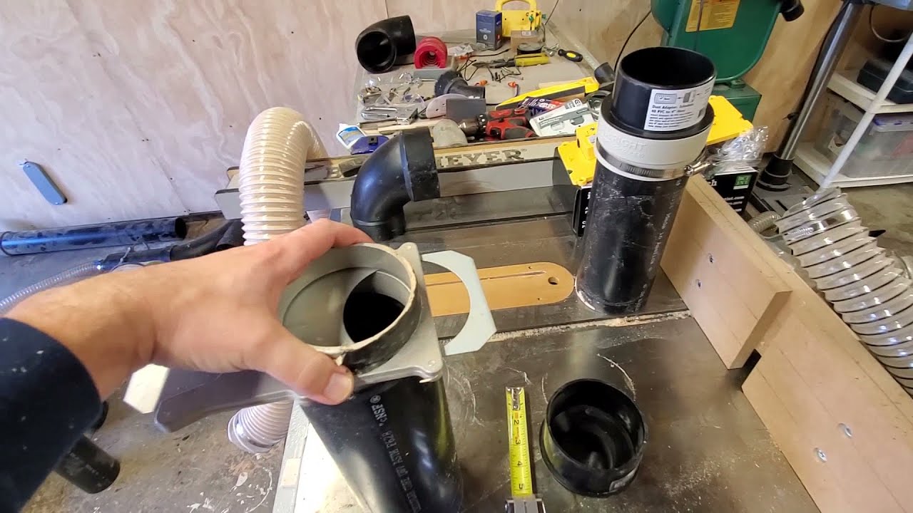 How to Use 4-inch ABS or PVC for Dust Collection to flex tubing (4 or 2 ...