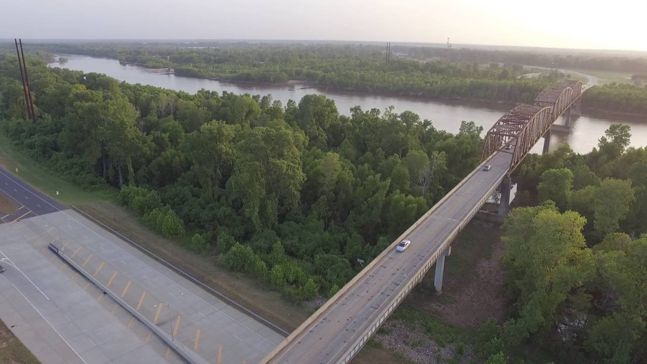 Red River Bridge Aerial Footage - YouTube