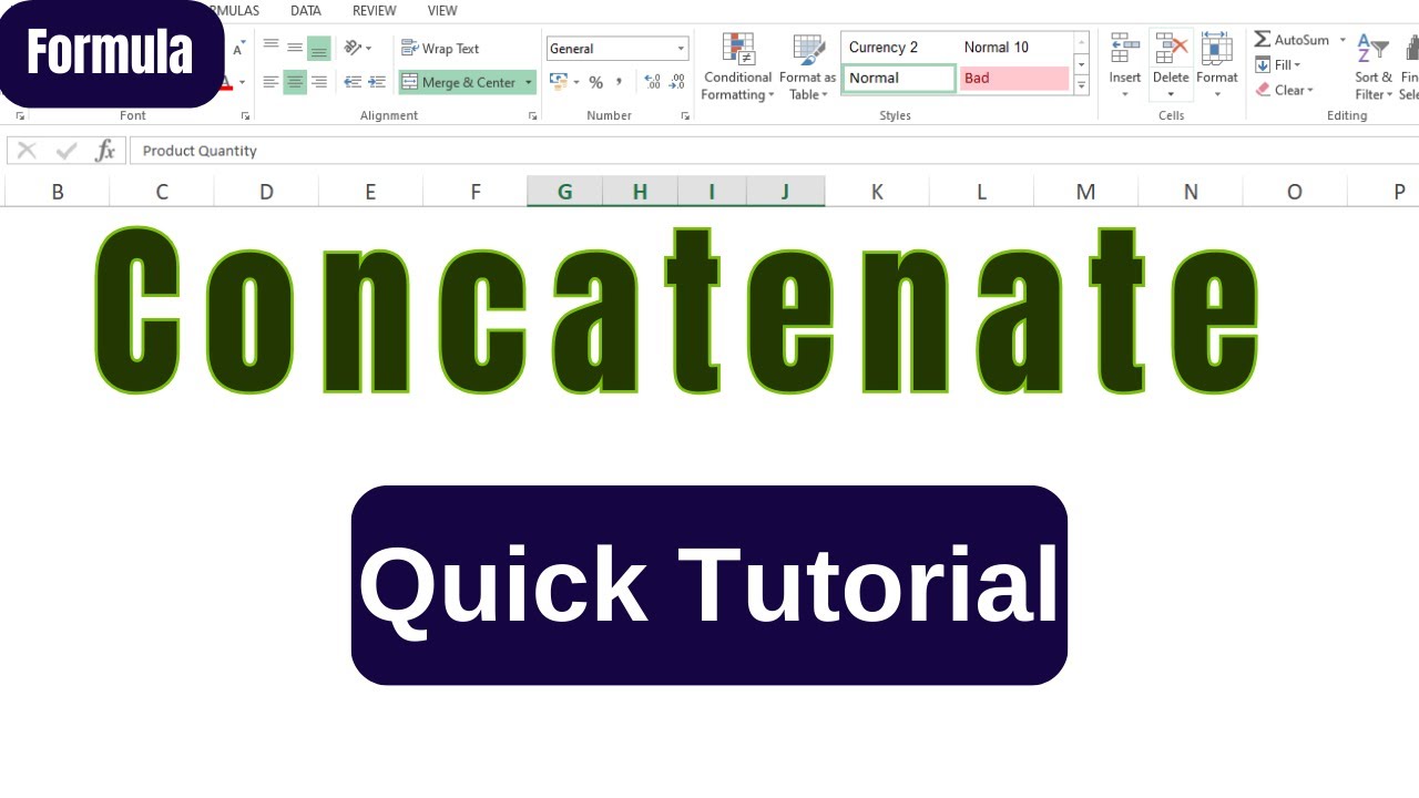 Concatenate Formula in Excel || Excel Formulas - YouTube