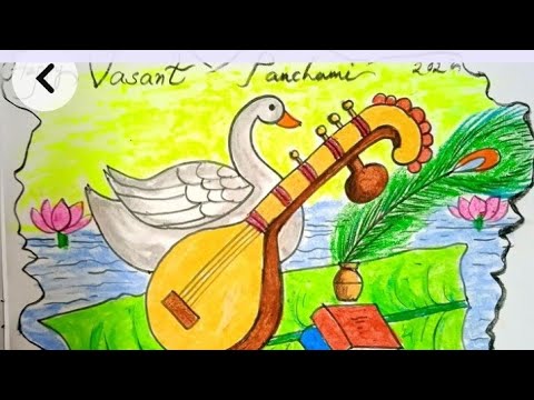 Basant panchami Drawing Very Easy/vasant panchami Drawing/How to draw ...