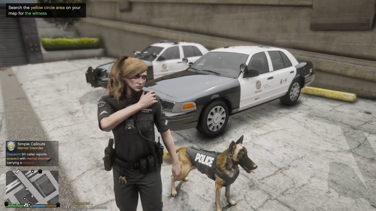 Gta 5 LSPDFR Playing As A LSPD/LAPD K9 Female Officer - CVPI City ...