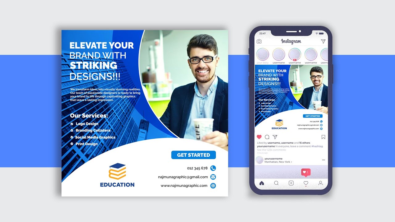 Social Media Post Design by Photoshop 2023 | Photoshop Tutorials ...