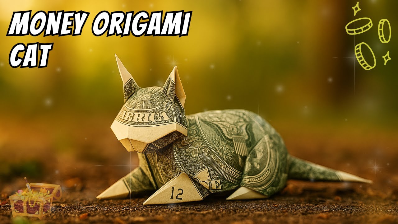 Money Origami Cat 🐱💵 – Easy Dollar Bill Fold for Cat Lovers! - YouTube