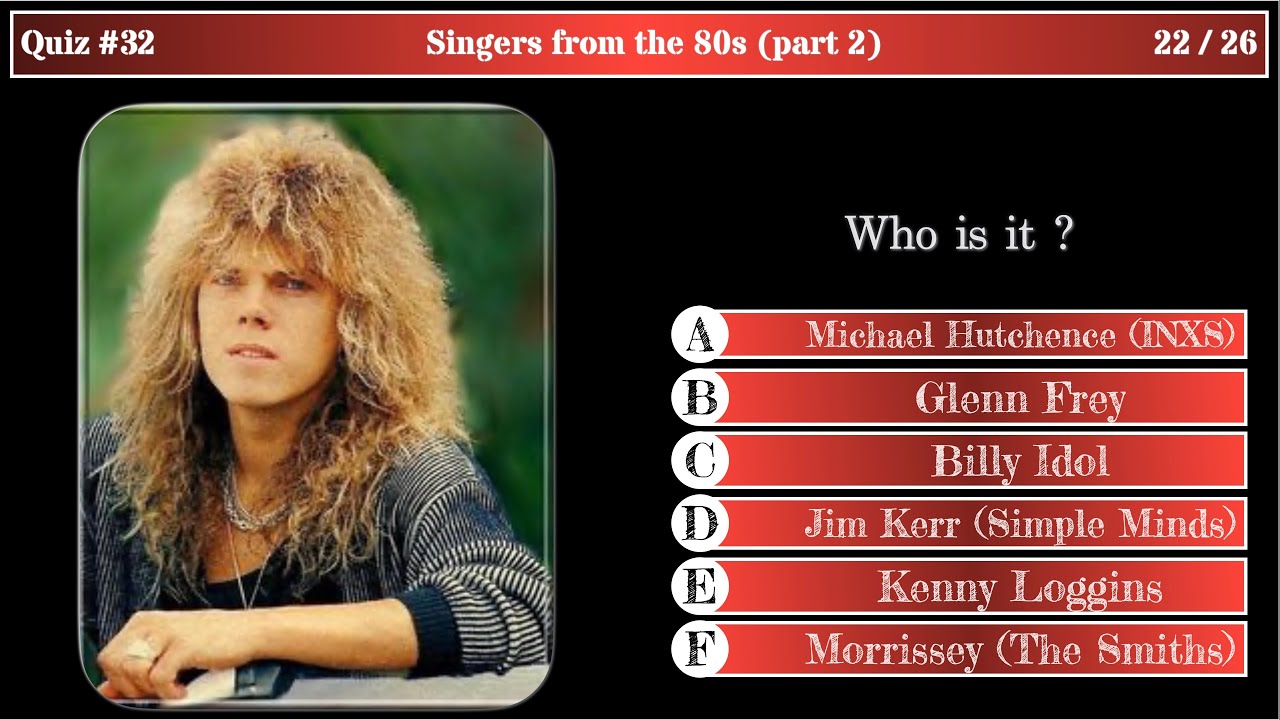Quiz #32 Singers from the 80s Part 2 #quiz #game #singer #80s - YouTube