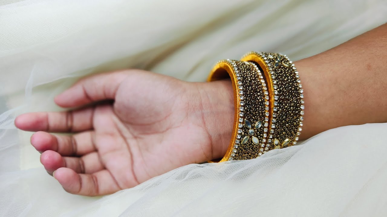 Simple Silk thread bangle ||How to make silk thread multi color bangle ...
