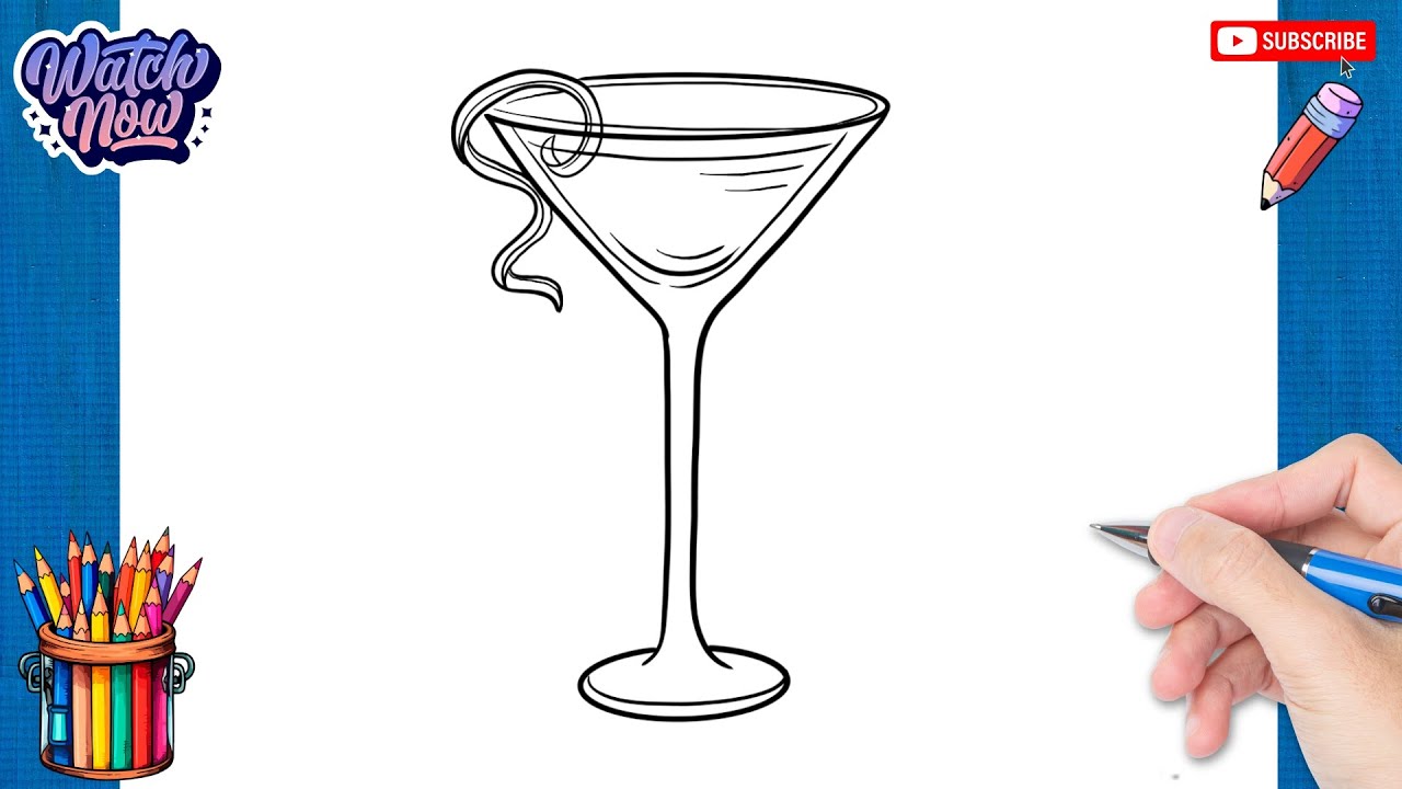 How to draw Cosmopolitan - Drink Drawing - YouTube