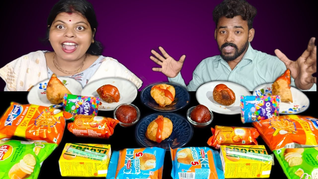 10 types of mix food eating challenge//mix thali//street food samosa ...