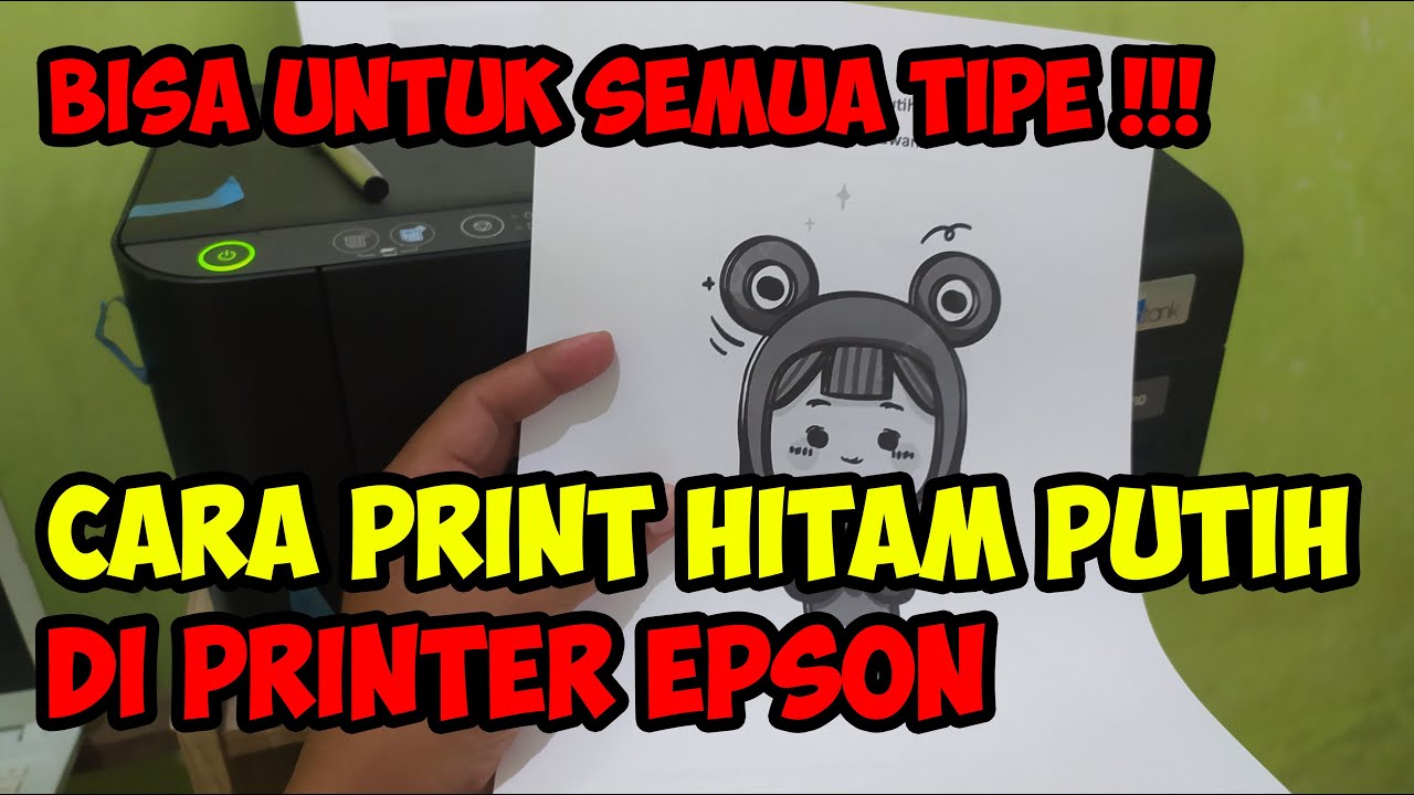 cara print hitam putih di printer epson l3210 - YouTube