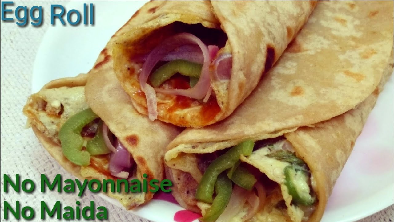 egg roll recipe ll ठेले वाली अंडा रोल कि रेसिपी गेहूं के आटे से बनी हुई ...