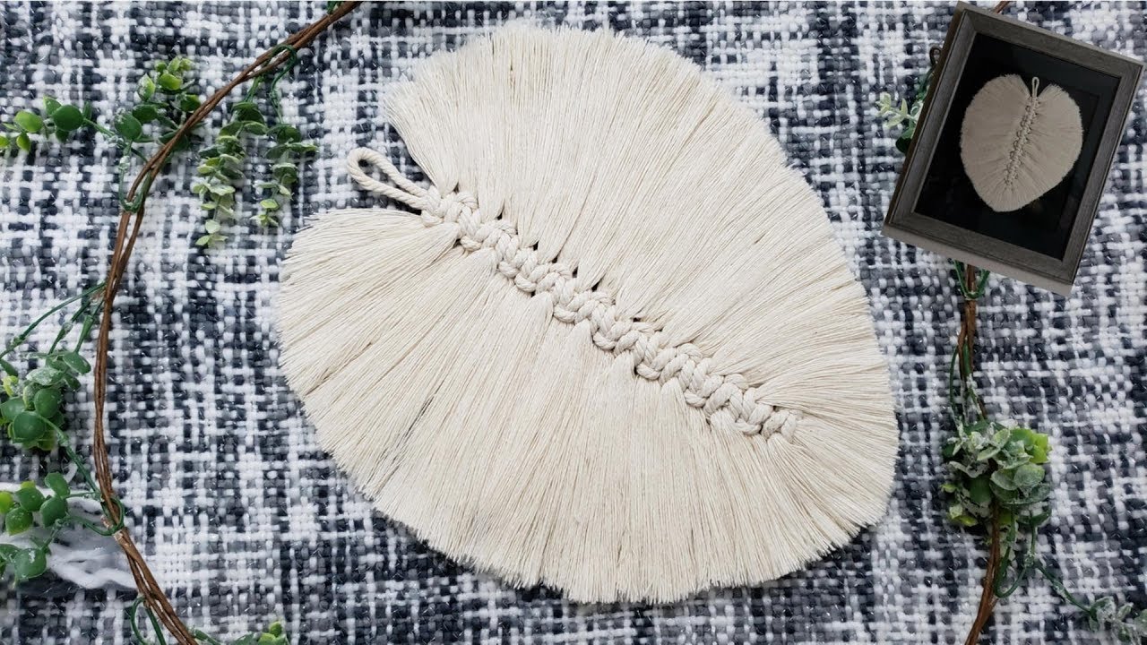 Hoja Macrame ( para Cuadro) | Macrame Leaf ( In a Frame ) - YouTube