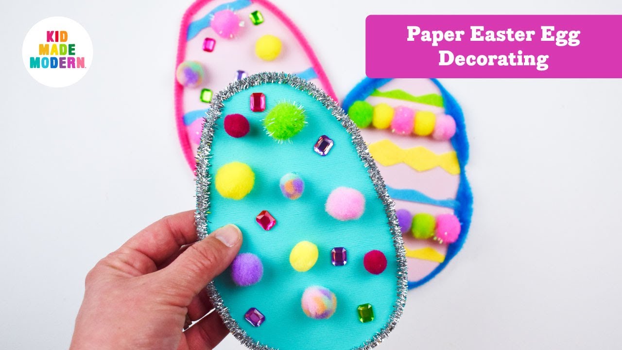 Easy Easter Paper Egg Decorating DIY Tutorial For Kids - Kid Made Modern - YouTube