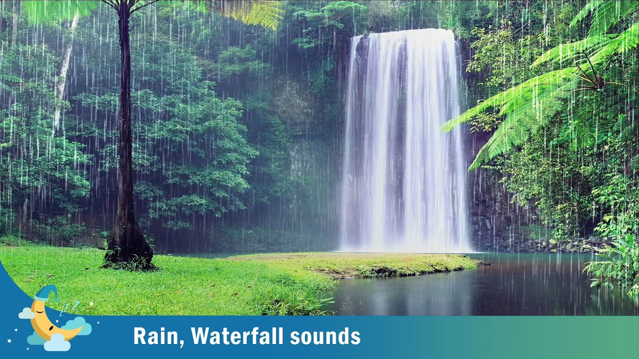 🌧️ rain, waterfall sounds, instant sleep and relaxation - YouTube