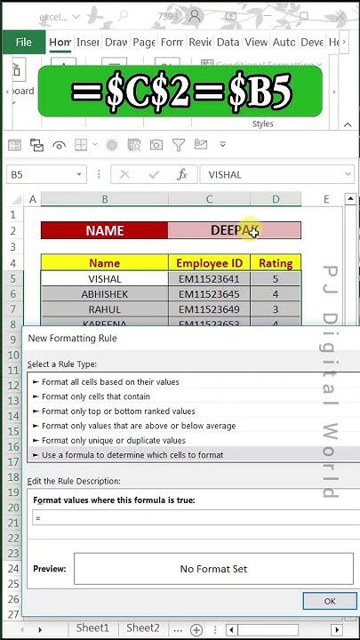 Conditional formatting trick in Excel | Excel Tips Tricks Formulas #shorts #trending #excel ...