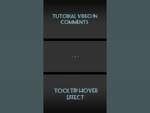 Pure Tooltip CSS && HTML Hover Effects | Custom Tooltip with only CSS - YouTube