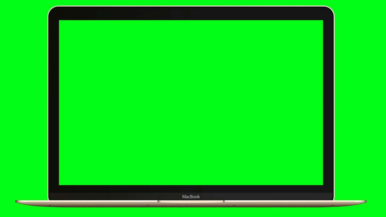 Green Screen No Copyright LAPTOP Frame Apple-Macbook-Gold for video ...