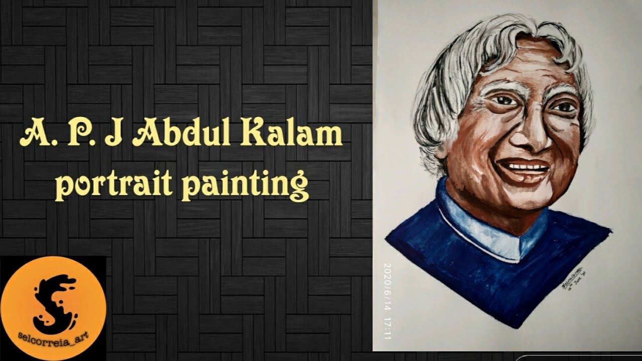 A. P. J. Abdul kalam portrait painting | how to draw apj abdul kalam ...