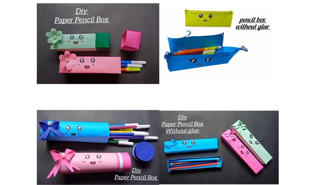 4 Easy Origami Paper Pencil Box Ideas | How To Make Paper Origami ...