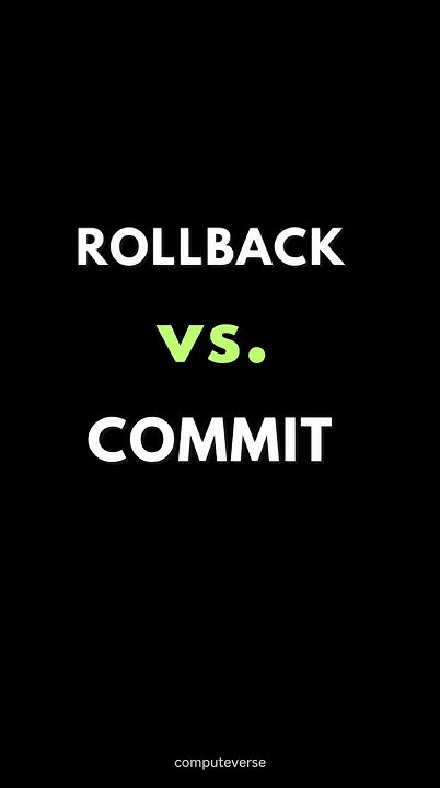 SQL ROLLBACK Vs. COMMIT ️ - YouTube