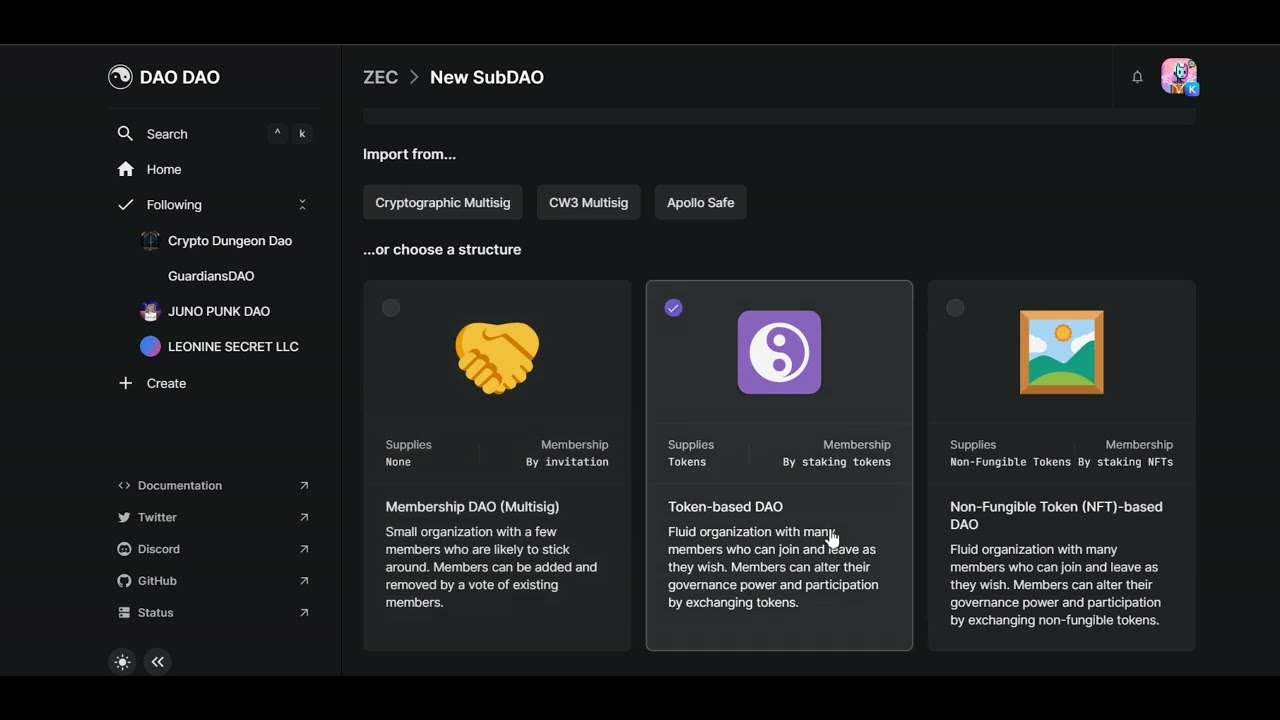 How to create a SUBDAO in DAODAO.ZONE - YouTube