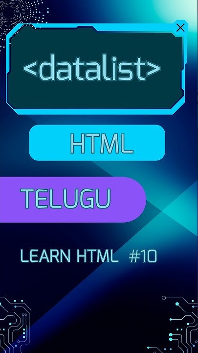 HTML datalist tag Telugu | Learn HTML #10 | HTML Tutorial in Telugu | HTML in Telugu | datalist ...