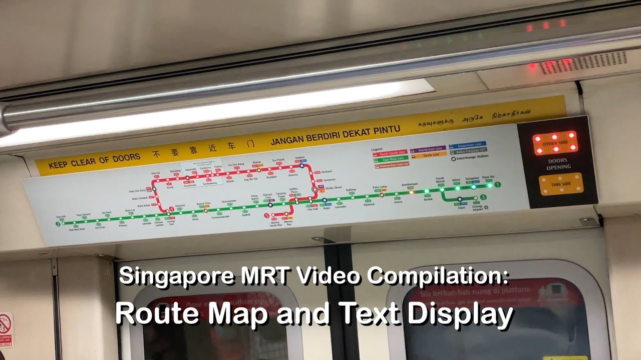 Singapore MRT Route Map and Text Display Video Compilation - YouTube