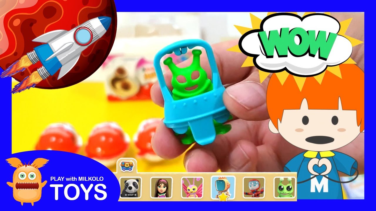 Kinder Joy Surprise Eggs Unboxing and Applaydu Game | Space characters ...
