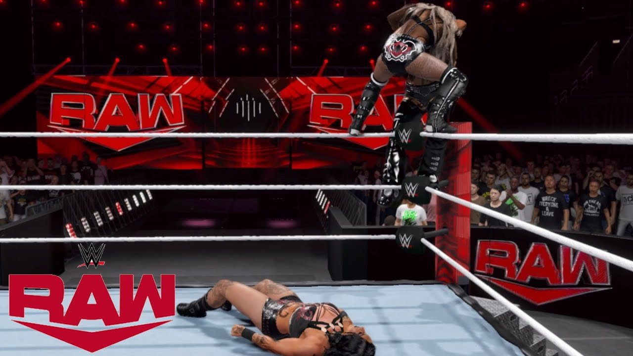 WWE 2K24 RAW LIV MORGAN & RAQUEL RODRIGUEZ VS RHEA RIPLEY & RONDA ...