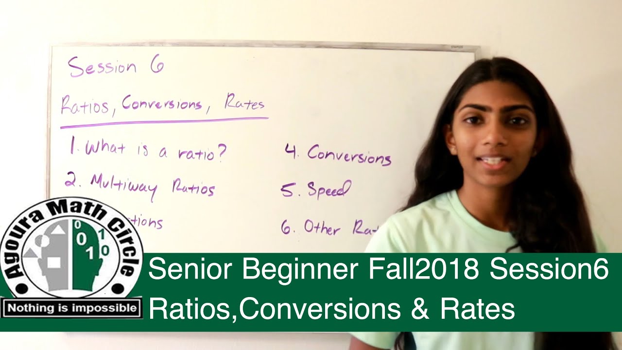 Senior Beginner - Ratios, Conversions and Rates presented by Joshna ...