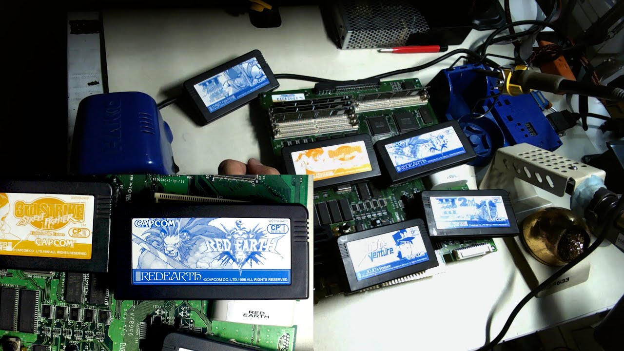 Cambiando baterías a cartuchos CPS-III de Capcom Arcade - YouTube