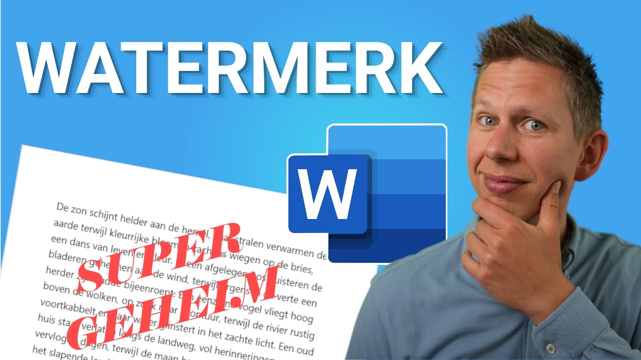 Zo maak je een watermerk in Word! - YouTube