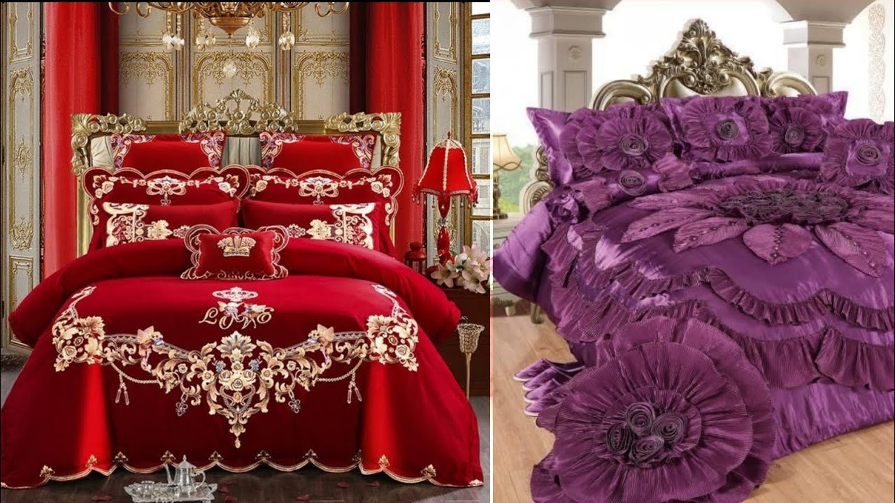 most beautiful bed sheet design elegant bad sheet design - YouTube