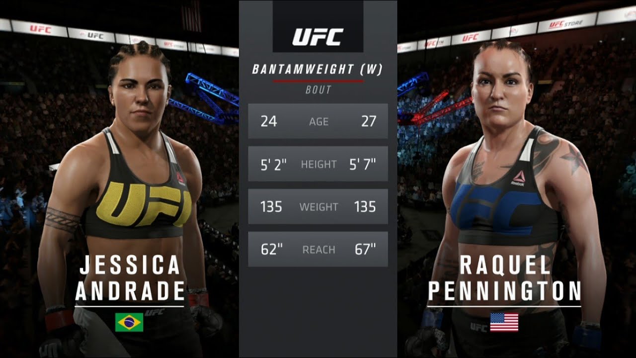 UFC 2 MMA GIRLS UFC WOMEN'S BANTAMWEIGHT BOUT JESSICA ANDRADE VS RAQUEL ...