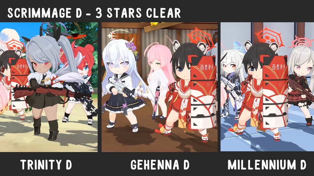 [Blue Archive] Scrimmage D - All Academy 3 Stars Clear - 2024 - YouTube