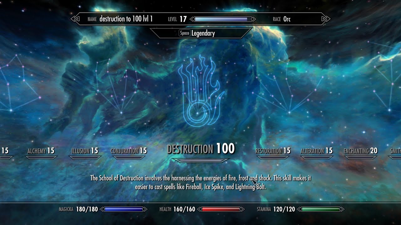 How to get Destruction magic to level 100 in Skyrim at level 1. - YouTube