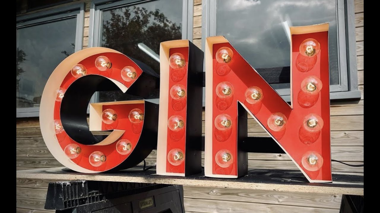 Making the Gin Cart Sign (retro marquee lettering) - YouTube