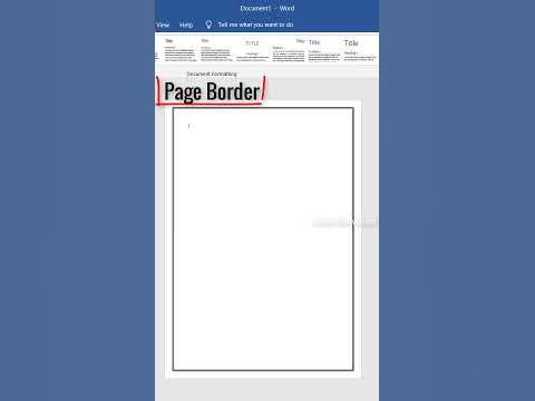 how to remove page border in ms word - YouTube